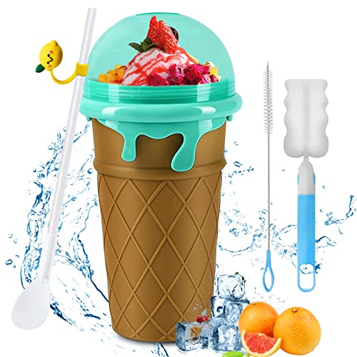 Slushie Maker Cup, TIKTOK Slushy Cup Magic Quick Frozen Smoothies Cup, 500ml Slushie Cup Homemade Milk Shake Ice Cream Maker Cooling Cup DIY for Family (Coffee)