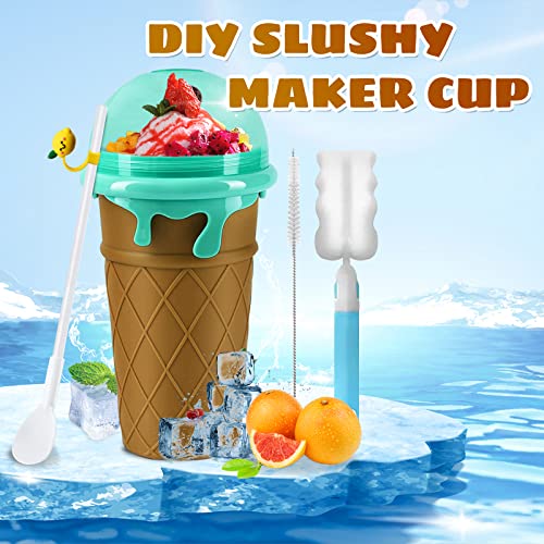 Slushie Maker Cup, TIKTOK Slushy Cup Magic Quick Frozen Smoothies Cup, 500ml Slushie Cup Homemade Milk Shake Ice Cream Maker Cooling Cup DIY for Family (Coffee)