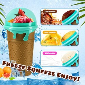 Slushie Maker Cup, TIKTOK Slushy Cup Magic Quick Frozen Smoothies Cup, 500ml Slushie Cup Homemade Milk Shake Ice Cream Maker Cooling Cup DIY for Family (Coffee)