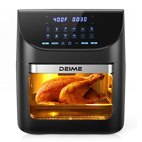 Air Fryer 12 QT Large Capacity 1700W Oilless Hot Air Fryers Oven Healthy Cooker with 10 Presets, Visible Cooking Window, LCD Touch Screen, 6 Dishwasher Safe Accessories