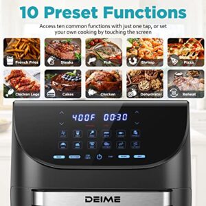 Air Fryer 12 QT Large Capacity 1700W Oilless Hot Air Fryers Oven Healthy Cooker with 10 Presets, Visible Cooking Window, LCD Touch Screen, 6 Dishwasher Safe Accessories