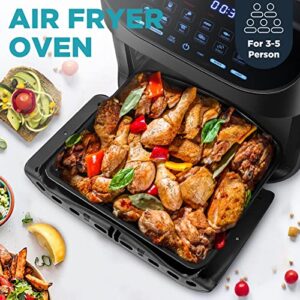 Air Fryer 12 QT Large Capacity 1700W Oilless Hot Air Fryers Oven Healthy Cooker with 10 Presets, Visible Cooking Window, LCD Touch Screen, 6 Dishwasher Safe Accessories