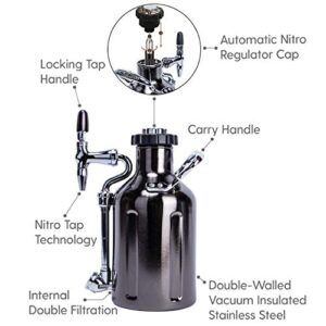 GrowlerWerks uKeg Nitro Cold Brew Coffee Maker, 50 oz, Black Chrome