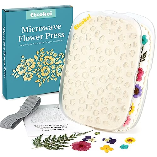 Etcokei Flower Press Kit, 6.3"*8.3" Flower Pressing Kit for Adults & Kids, Larger Flower Press for Plant DIY Arts, Resin Arts, Scrapbooking, Nail Craft