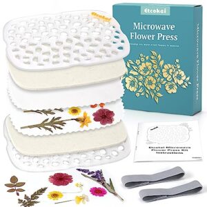 Etcokei Flower Press Kit, 6.3"*8.3" Flower Pressing Kit for Adults & Kids, Larger Flower Press for Plant DIY Arts, Resin Arts, Scrapbooking, Nail Craft