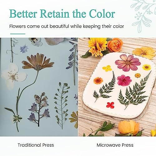 Etcokei Flower Press Kit, 6.3"*8.3" Flower Pressing Kit for Adults & Kids, Larger Flower Press for Plant DIY Arts, Resin Arts, Scrapbooking, Nail Craft