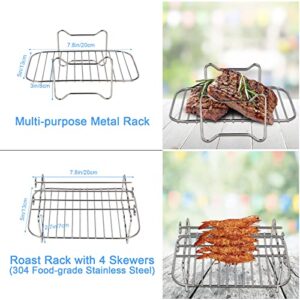 Dual Basket Air Fryer Accessories, Set of 8 Fit for Ninja Dual Air Fryer DZ201, DZ401 & Most 3.7Qt and Larger Dual Zone Air Fryers, Food Safe Accessories, 100 Pcs Disposable Parchment Air Fryer Liners