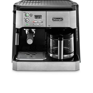 DeLonghi BCO430 Combination Pump Espresso and 10-Cup Drip Coffee Machine with Frothing Wand, Silver and Black