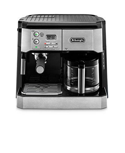 DeLonghi BCO430 Combination Pump Espresso and 10-Cup Drip Coffee Machine with Frothing Wand, Silver and Black