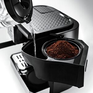 DeLonghi BCO430 Combination Pump Espresso and 10-Cup Drip Coffee Machine with Frothing Wand, Silver and Black