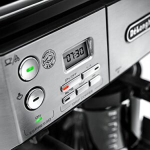 DeLonghi BCO430 Combination Pump Espresso and 10-Cup Drip Coffee Machine with Frothing Wand, Silver and Black