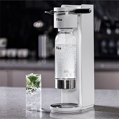 Fika Carbonator Pro - High Performance Carbonator/Sparkling Water Maker - Soda Maker and Soda Streaming Machine with BPA-free Carbonating Bottle (Luna White, CO2 NOT Included)