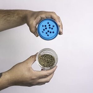 2 Piece Herb Grinder with Holes by Mason Grinder - Small Mouth - Fits on Regular Mason Jars (Jar Not Included)