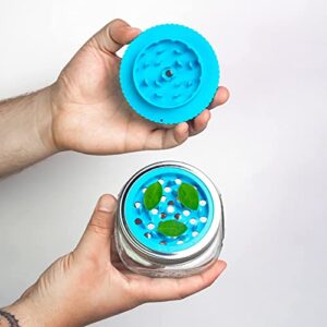 2 Piece Herb Grinder with Holes by Mason Grinder - Small Mouth - Fits on Regular Mason Jars (Jar Not Included)