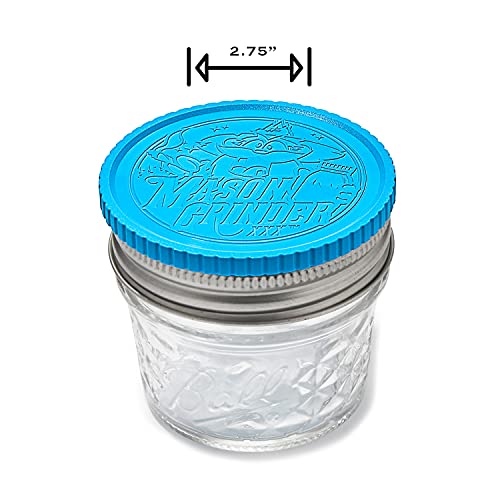 2 Piece Herb Grinder with Holes by Mason Grinder - Small Mouth - Fits on Regular Mason Jars (Jar Not Included)