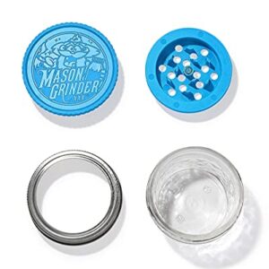 2 Piece Herb Grinder with Holes by Mason Grinder - Small Mouth - Fits on Regular Mason Jars (Jar Not Included)