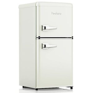 bodare retro mini fridge with freezer: 3.2 cu.ft mini refrigerator with 2 doors - small refrigerator energy-saving compact refrigerator - small fridge for bedroom dorm office apartment (white)