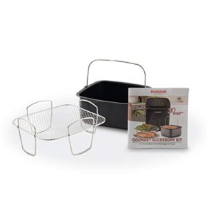 nuwave pan & reversible 6qt brio 6 qt air fryer accessories (baking pan + rack)