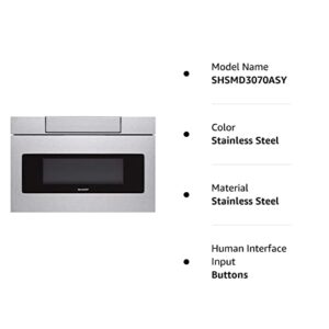 Sharp Built-In Microwave Drawer, Stainless Steel - SMD3070ASY model