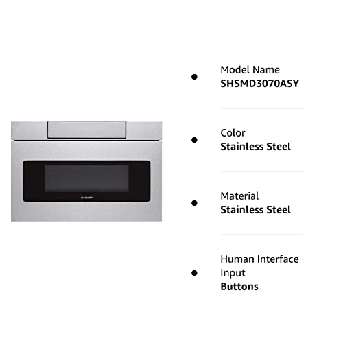 Sharp Built-In Microwave Drawer, Stainless Steel - SMD3070ASY model