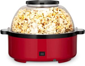 kitchen large microwave popcorn maker, hot-oil popcorn popper maker with nonstick plate & stirring rod, large lid for serving bowl and two measuring spoons, 16-cup for home christmas party kids