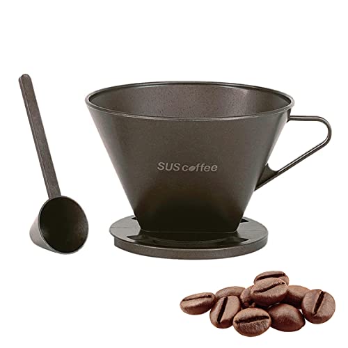 Terra Distribution Pour Over Coffee Dripper [ Designed in Japan ] Eco-friendly Coffee Dripper Reusing Coffee Beans' Waste as Raw Material (Coffee Maker)