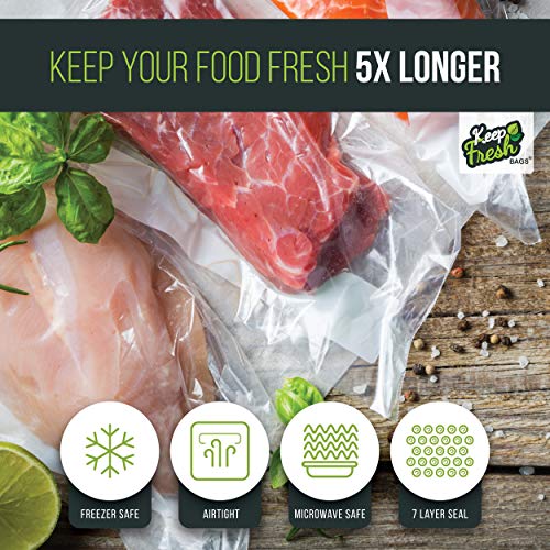 Keep Fresh Bags Vacuum Sealer Rolls, 3.5mil Thick Food Storage Bags, Vacuum Seal Bags for Meat, Fish, Meal Prep, and More (15" x 50')