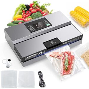 ecojoy 12" commercial vacuum sealer v9200, 90kpa continuously uses 500+ seals without stoping, 7 modes double pump stainless steel sealer machine for food storage and sous vide