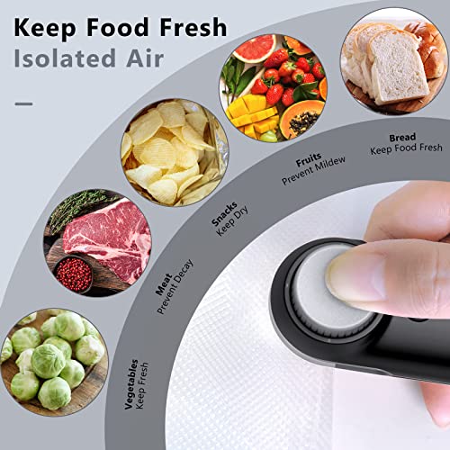 Cheweetty Mini Bag Sealer, Handheld Heat Sealer, Upgraded 2 IN 1 Heat Sealer & Cutter USB Rechargeable, Portable Resealer Machine Kitchen Gadget for Plastic Bag Chip Bag Food Snack Storage(Balck)