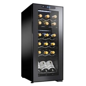 wine enthusiast 18 bottle dual zone max compressor wine cooler - freestanding refrigerator with digital touchscreen and led temperature display