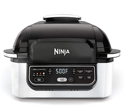 Ninja AG302H Foodi 5-in-1 Indoor Grill with Air Fry, Roast, Bake & Dehydrate (White)