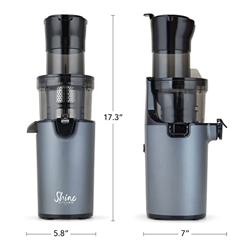 Shine SJX-1 Easy Cold Press Juicer with XL Feed Chute and Compact Body, Gray