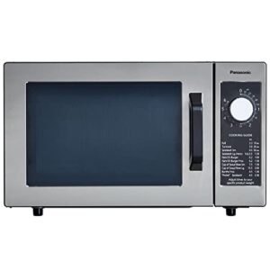 panasonic ne-1025f compact light-duty countertop commercial microwave oven with 6-minute electronic dial control timer, bottom energy feed, 1000w, 0.8 cu. ft. capacity silver