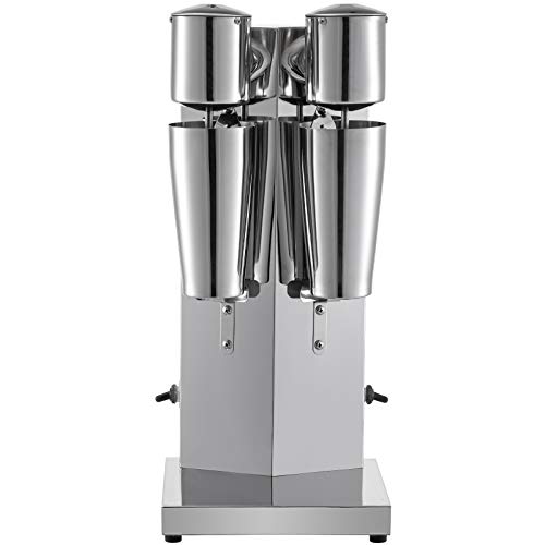 VEVOR Milkshake Maker Double Head Stainless Steel Electric Milkshake Maker 180W Milkshake Machine Classic Milkshake Maker with 800ml Cup, Silver Milkshake Maker Machine, 2 Speed Adjustable