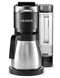 keurig k-duo plus coffee maker, with single serve k-cup pod and 12 cup carafe brewer, black (12-cup thermal carafe and 15 k-cup pods included)