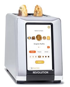 revolution r180s touchscreen toaster with patented instaglo® technology – stainless steel/chrome, plus panini mode