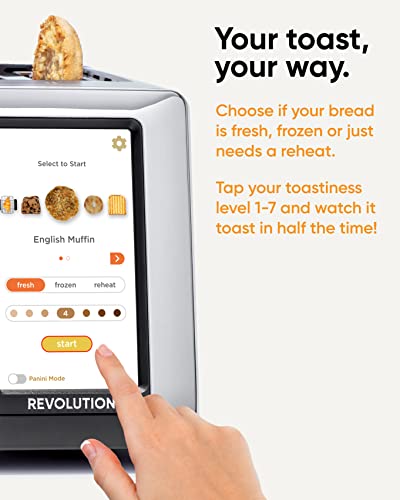 Revolution R180S Touchscreen Toaster with Patented InstaGLO® Technology – Stainless Steel/Chrome, plus Panini Mode