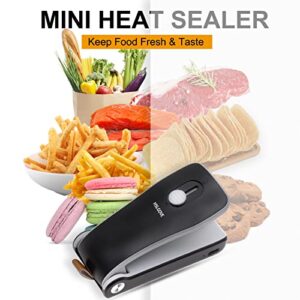 Mini Bag Sealer, HSLGOVE 2-in-1 Bag Sealer and Cutter Rechargeable & Portable Mini Vacuum Sealer with Soft Magnetic & Lanyard Bag Resealer for Food Storage Keep Your Snacks Fresh Kitchen Gadgets