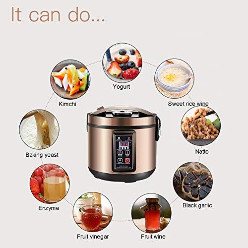 MLGB 6L Black Garlic Fermenter, Kimchi machine,Sweet Rice Wine Maker Full Automatic,Natto Maker,Yogurt Pot, FCC UL Listed