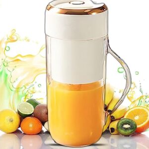 Gritin mini blender,Portable Blender, Juicer with 10-Second Ice-Crushing Power, 12 Blades, Blender for Shakes and Smoothies,22 oz Easy-to-Clean Personal Blender with Charger, Straw, Golden Yellow