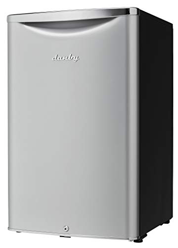 Danby DAR044A6DDB Contemporary Classic 4.4 Cu.Ft. Mini Fridge, Compact Refrigerator for Bedroom, Living Room, Bar, Dorm, Kitchen, Office, E-Star in Silver, 3 Sq Ft