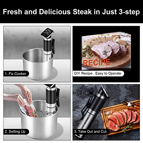 CAUKINS Sous Vide Machine Suvee Cooker：Sous-vide 1100 Watts Sous Vide Cooker Sous Vide Kit Immersion Circulators for Precision Cooker