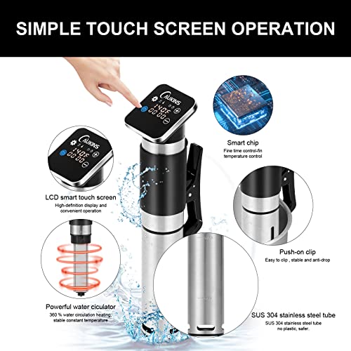 CAUKINS Sous Vide Machine Suvee Cooker：Sous-vide 1100 Watts Sous Vide Cooker Sous Vide Kit Immersion Circulators for Precision Cooker