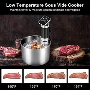 CAUKINS Sous Vide Machine Suvee Cooker：Sous-vide 1100 Watts Sous Vide Cooker Sous Vide Kit Immersion Circulators for Precision Cooker