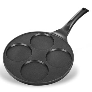 kretaely pancake pan 4 cups pancake maker nonstick pancake griddle with 100% pfoa free coating 10.5 inch grill pan