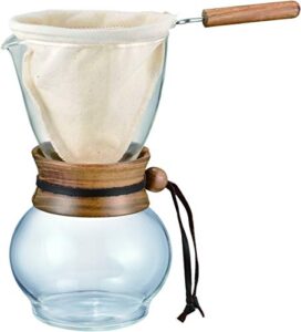 hario woodneck drip pot, 480ml, acacia wood