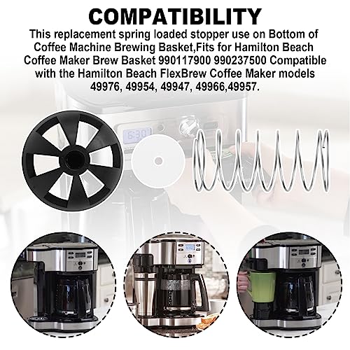 Coffee Maker Brew Basket Water Stop Valve Kit fits for Hamilton Beach FlexBrew Coffee Makers Basket 990117900 990237500-2 Sets