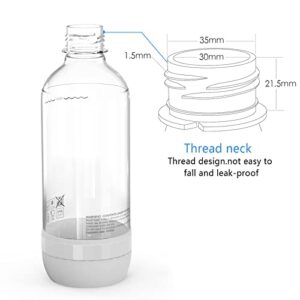 pinci Reusable Soda Stream 1-Liter Carbonating Bottles,BPA-Free Sparkling Water Bottle,Compatible Soda-stream Water Maker(White)