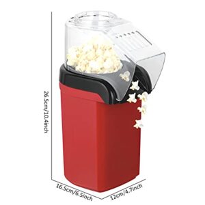 Hot Air Popcorn Popper Machine, Air Popper Popcorn Maker, 1200W Electric Popcorn Maker, 2 Minute Fast Mini Popcorn Machine with Measuring Cup, Popcorn Air Popper No Oil for Home Party Movie