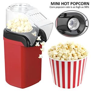 Hot Air Popcorn Popper Machine, Air Popper Popcorn Maker, 1200W Electric Popcorn Maker, 2 Minute Fast Mini Popcorn Machine with Measuring Cup, Popcorn Air Popper No Oil for Home Party Movie